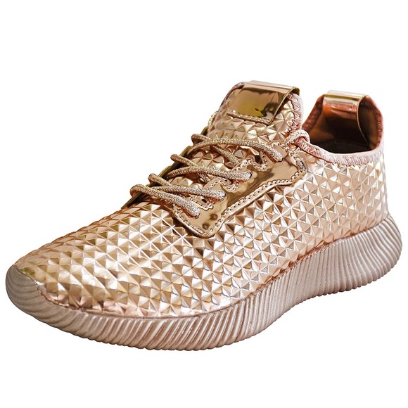 Shoes | Pyramid Studded Metallic Pu Leather Sneaker | Poshmark